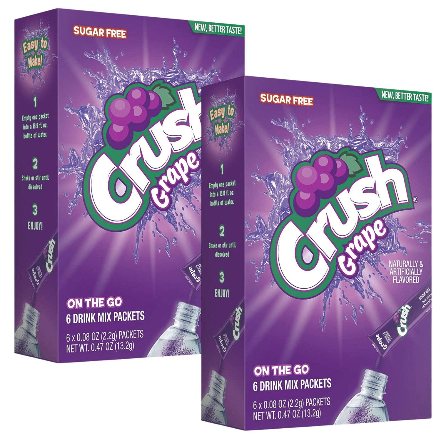 Crush Soda Grape Singles To Go Water Drink Mix, Sugar-Free Non ...