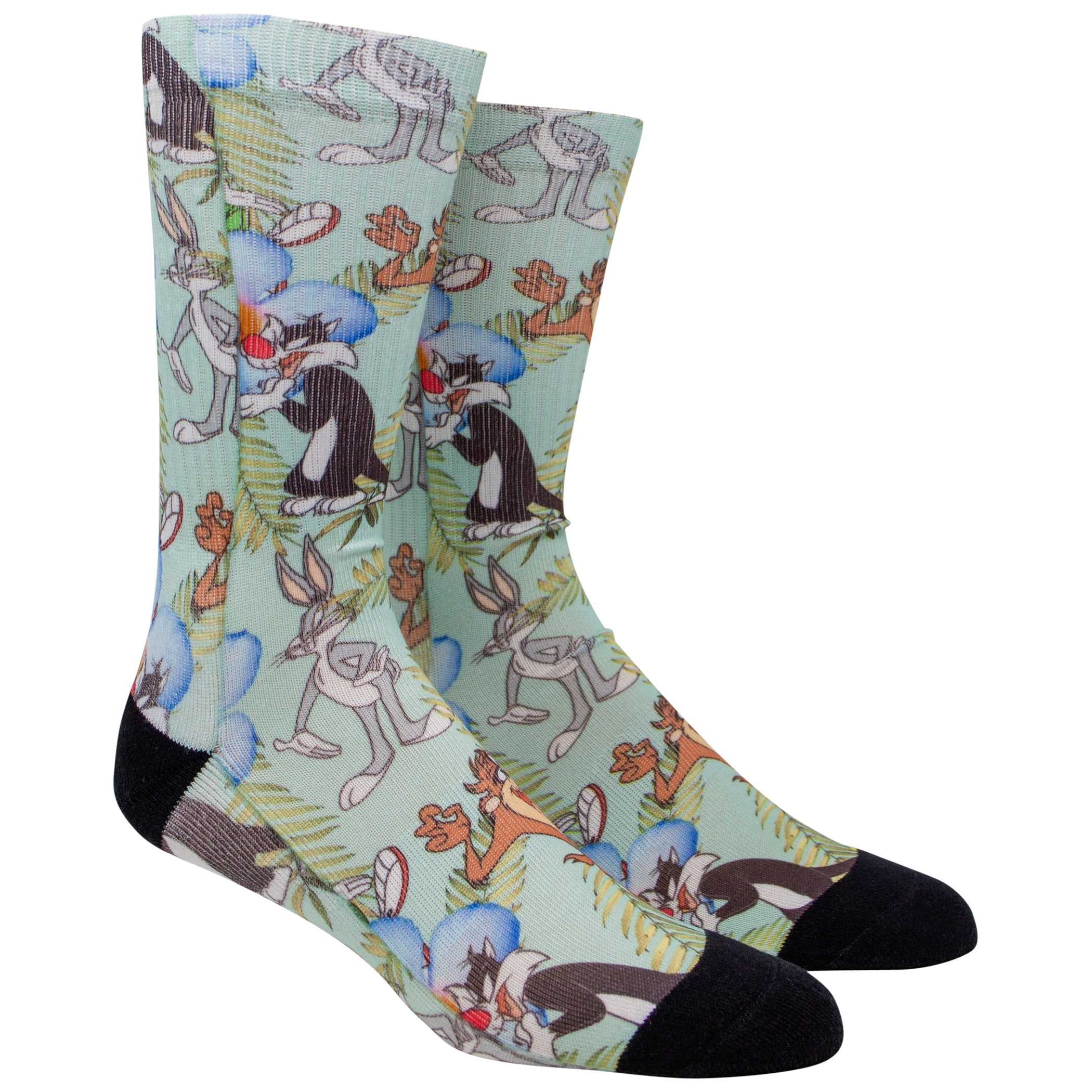 Looney Tunes Floral Sublimated Crew Socks - Walmart.com