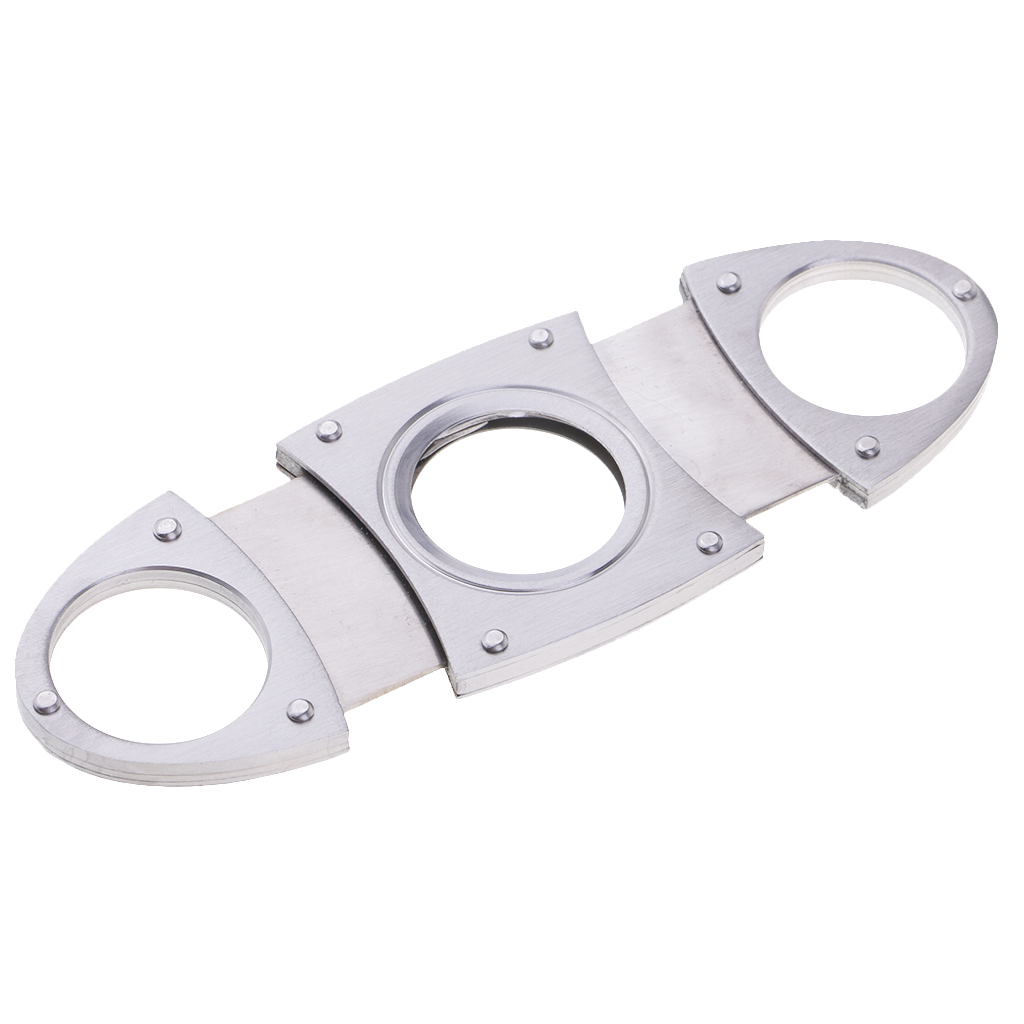 Pocket Cigar Cutter Double Blades Scissors Cigarette Tool Guillotine ...