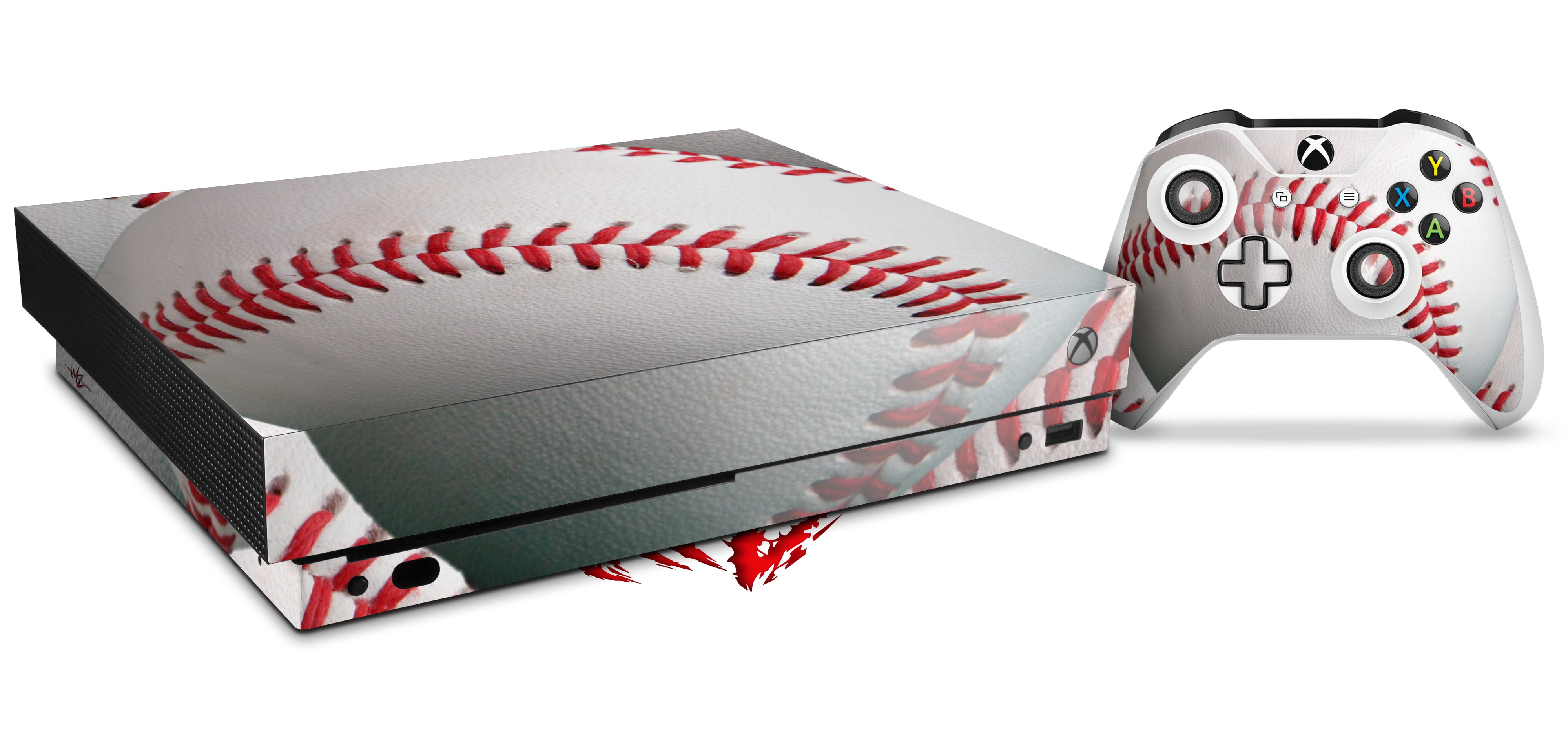 Skin Wrap for XBOX One X Console and Controller Baseball - Walmart.com