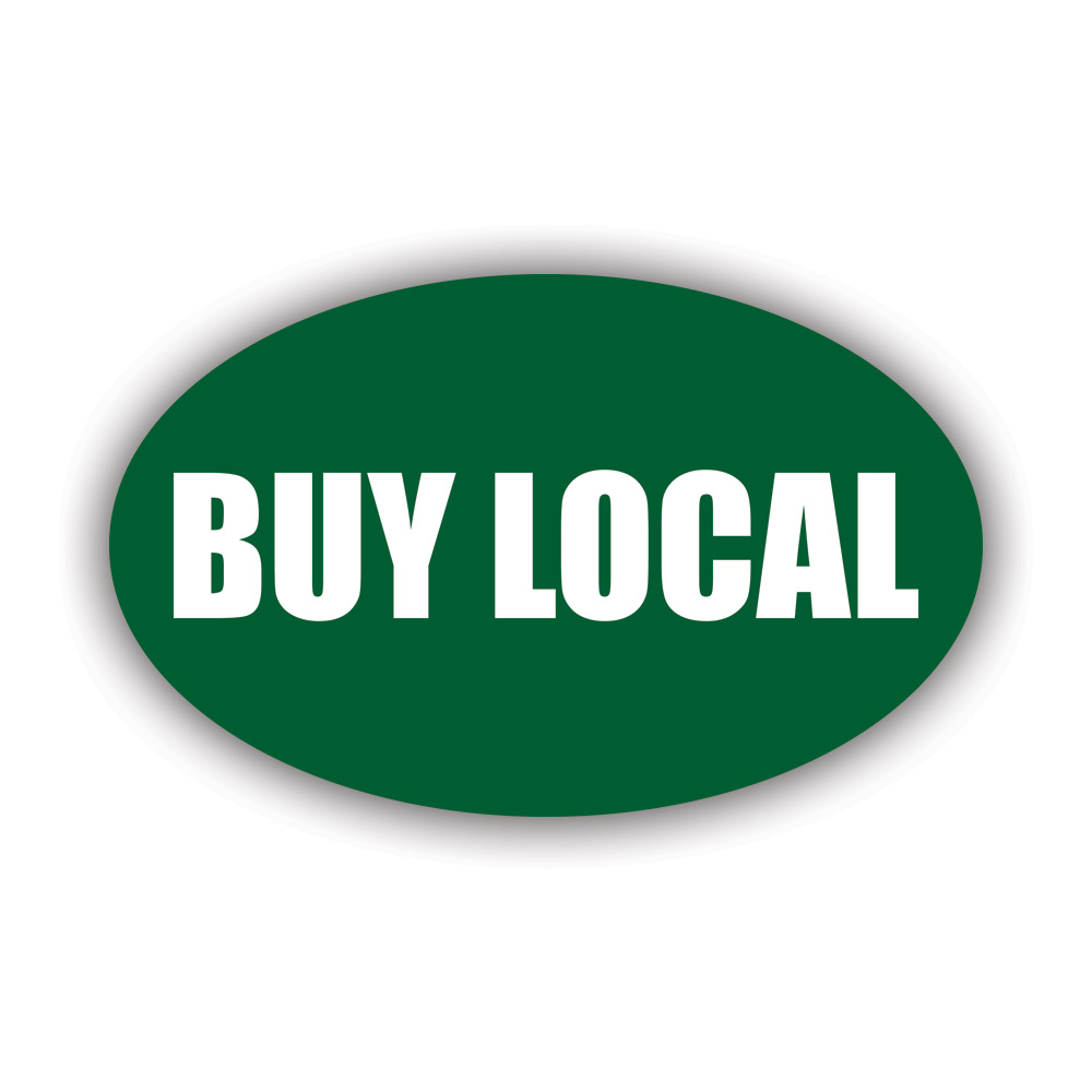 Green Oval Buy Local Sticker Decal - Self Adhesive Vinyl - Weatherproof ...