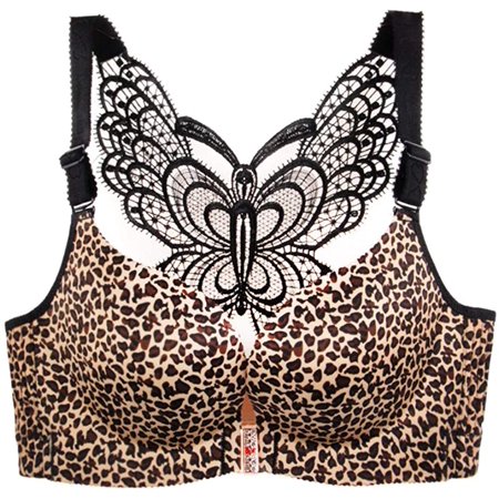 HTCM Bra Back Hollow Butterfly Front Closure Wire Free Bra Sexy Women ...