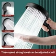 13 Cm Big Panel High Pressure Shower Head Black 3 Modes Large Flow