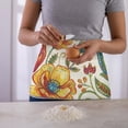 Bohemia Flowers Half Waist Apron Color Vintage Pesley Floral Leaf Plant ...