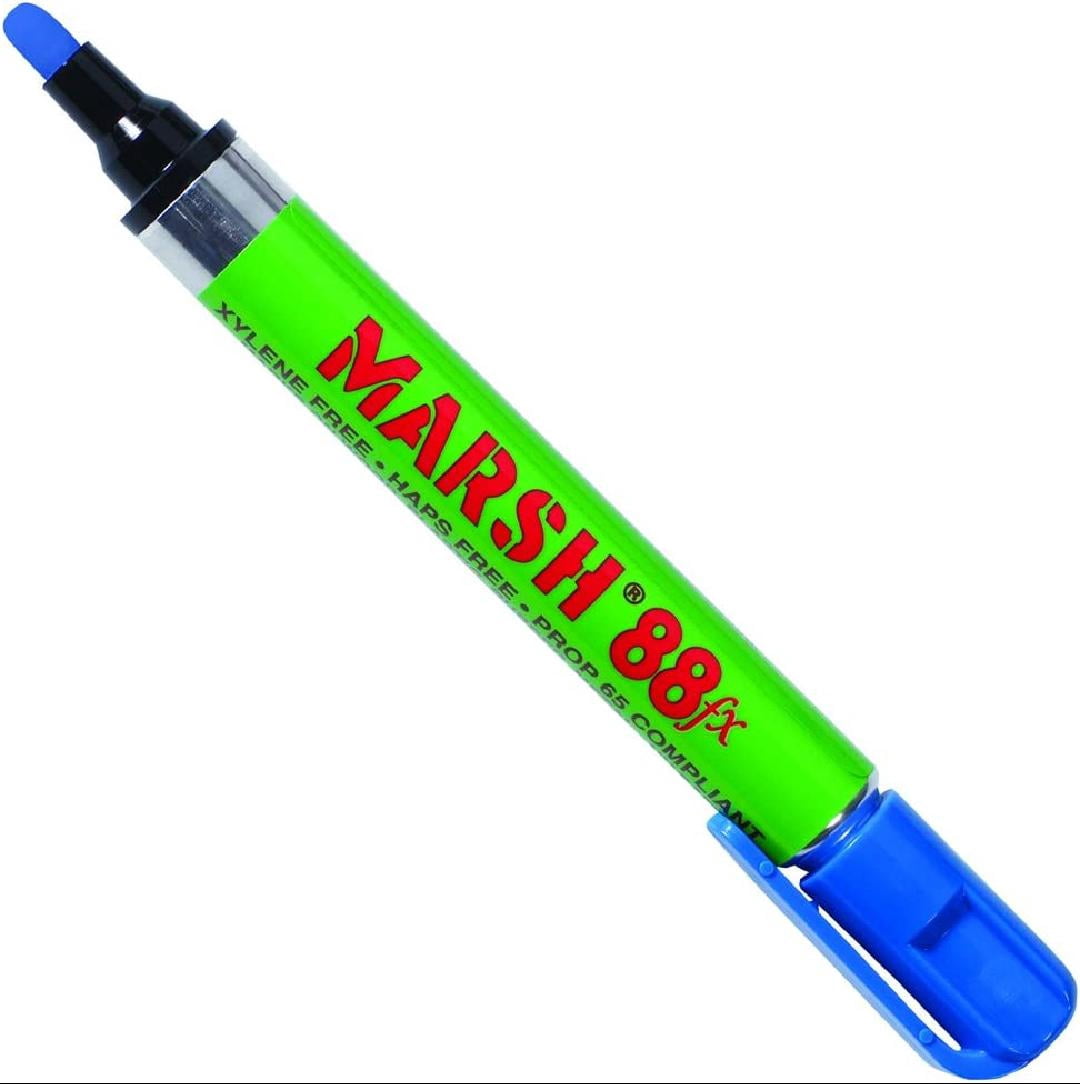 Marsh 88fx Metal Paint Markers, Blue, Permanent Ink, Large Ink Resevoir ...
