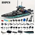 89pcs City Police Moc SWAT Black Camouflage Sea Speedboat Assault Boat ...