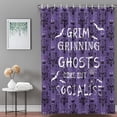 Bathroom Shower Curtain Halloween Ghost Haunted Castle Bat Waterproof ...