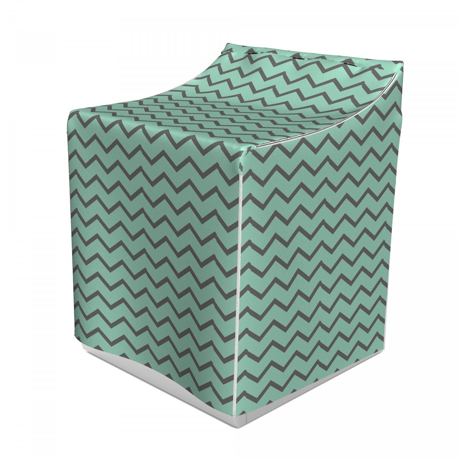 Grey Chevron Washer Cover, Retro Zigzags Pattern with Long Corners at ...