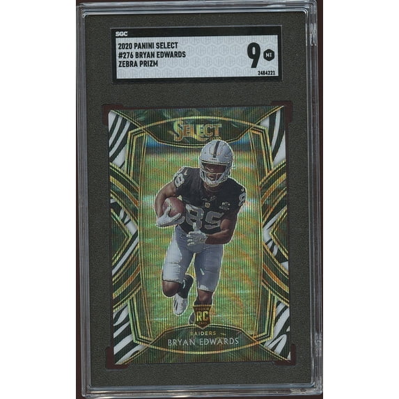 2020 Panini Select Bryan Edwards #276 Zebra Prizm Rookie SGC 9 ...