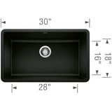 "BLANCO PRECIS 30"" Single Bowl Undermount Kitchen Sink - White ...