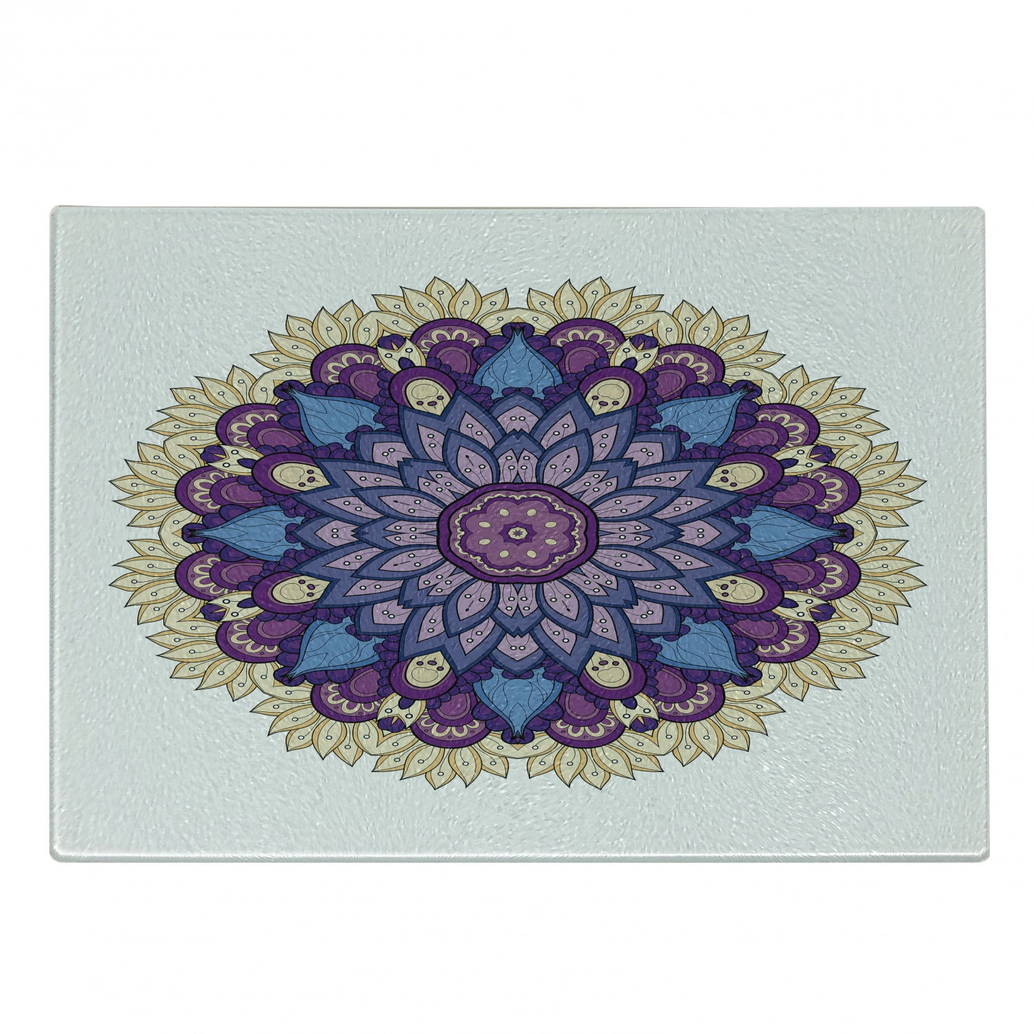 Mandala Cutting Board, Flower Shaped Universe Chart with Color Contours Occult Esoteric Folk ...