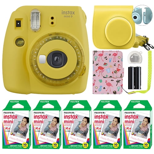 Fujifilm Instax Mini 9 Fuji Instant Camera Clear Yellow + 50 Film ...