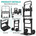 Yacona 3-in-1 Folding Hand Truck, Foldable Dolly Cart with Wheels Heavy ...