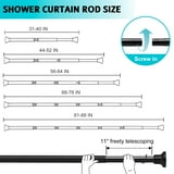 WIDYANA Adjustable Swivel Shower Curtain Rod, 31-76 inches, Matte Black ...