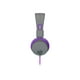JLab Audio Neon On Ear Headphones with Universal Mic - Gray / Purple ...