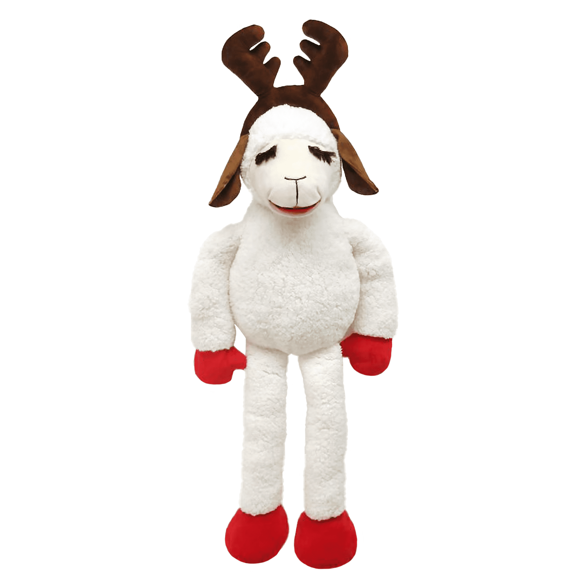 Multipet Holiday Super-Sized Plush Lamb Chop Reindeer with Antlers, 3 ...