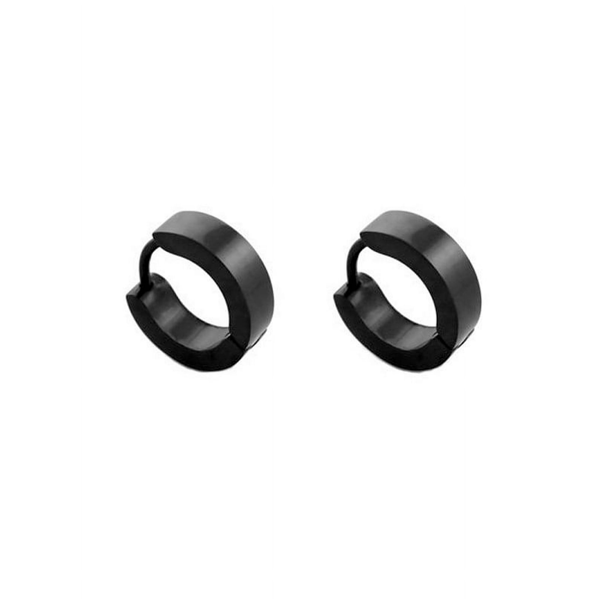 Click here for Ijewelry2 Black Stainless Steel Huggie Hoop Earrin... prices