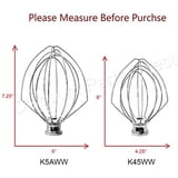 K5AWW 5 QT 7.25'' Wire Whip Stainless Steel for Whirlpool KitchenAid ...