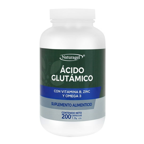 Ácido Glutamico con Vitamina B, Zinc y Omega 3 Naturagel 160 | Cápsulas ...