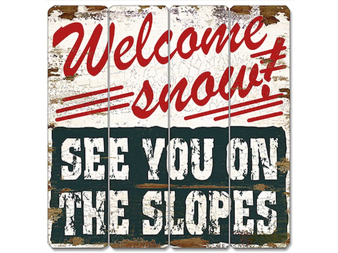 "Welcome Snow " Wooden Sign - Walmart.com