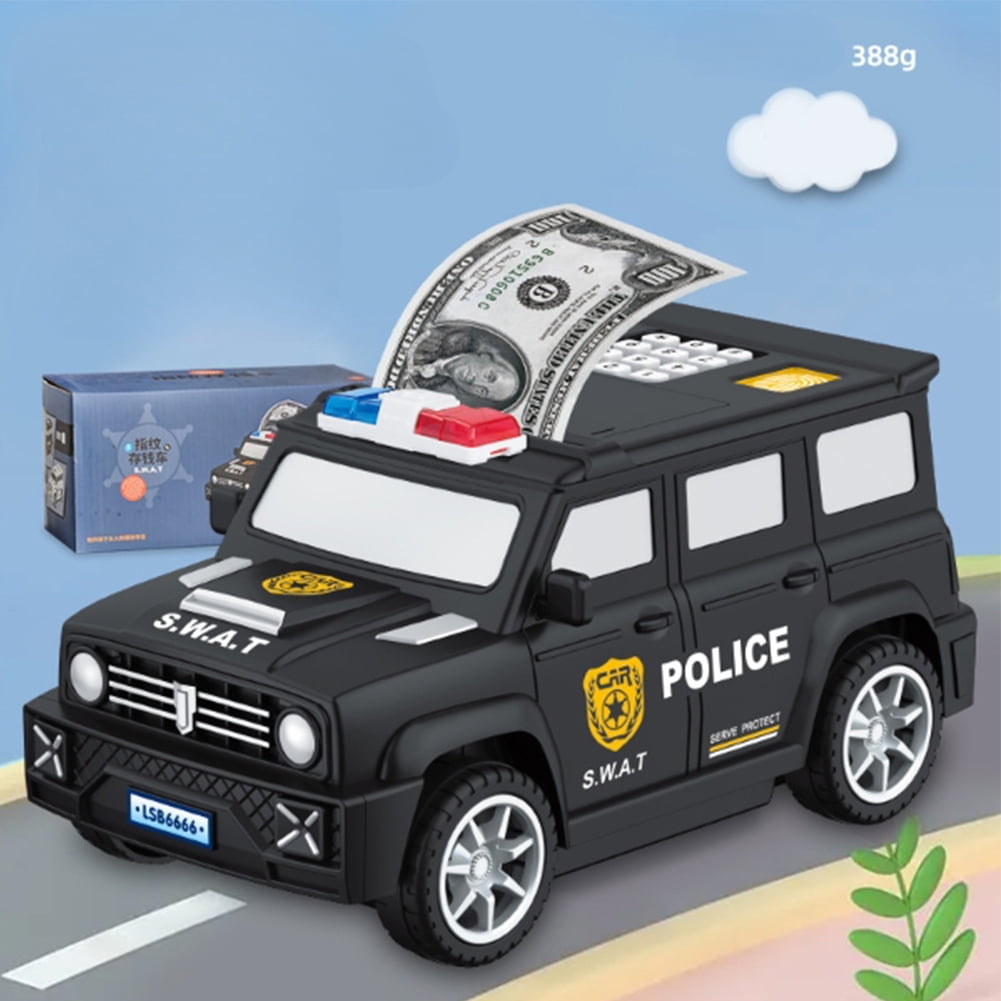 SWAT Car Model Piggy Bank Fingerprint Password Atm Cash Coin Can Auto ...