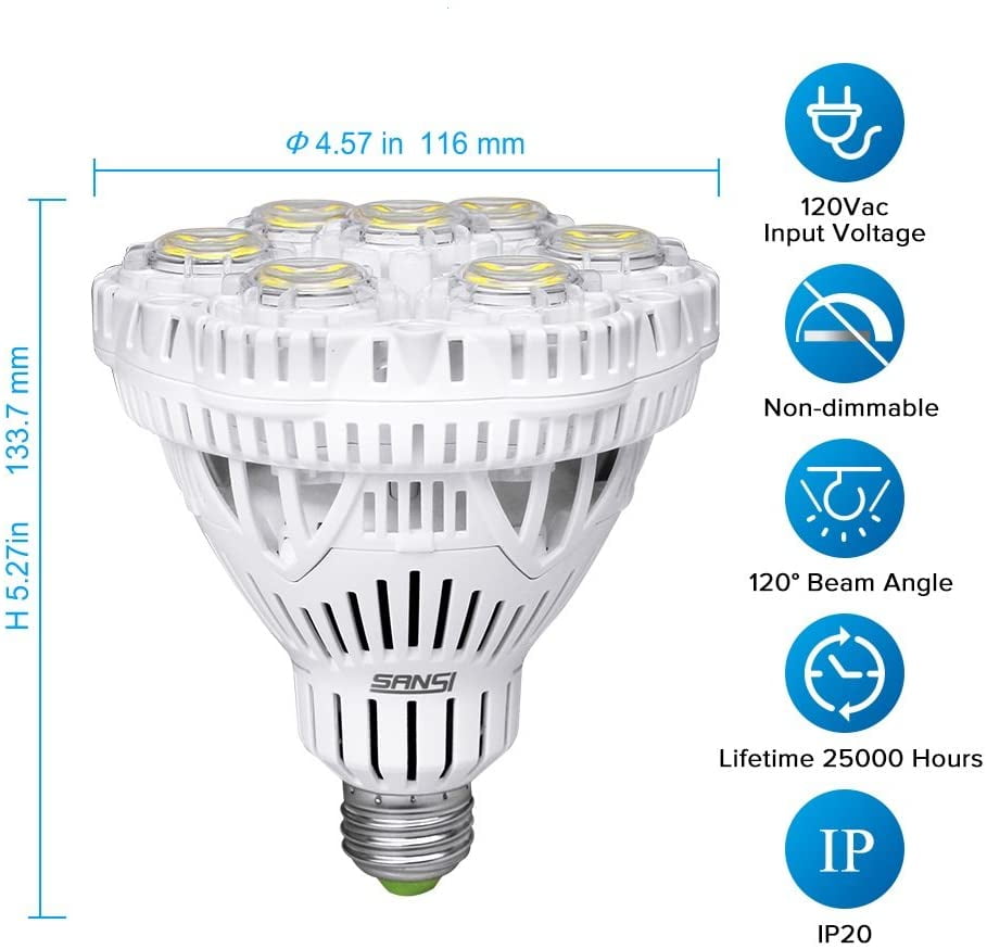 40W LED Light Bulb, 300-350W Equiv, 5000K Daylight, 5500lm Super Bright ...