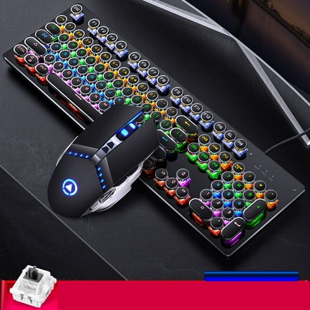 Mechanical Gaming Keyboard and Mouse Combo 104 Keys Backlit Keyboards ...