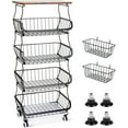 WERSEON 5-Tier Stackable Kitchen Cart, Metal Wire Storage Rack for ...