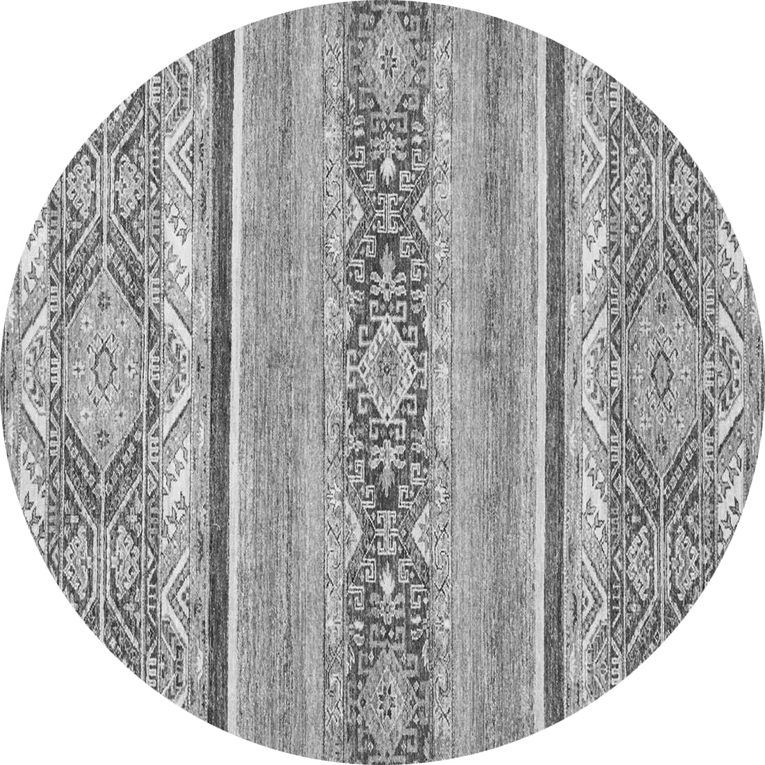 Ahgly Company Indoor Round Abstract Gray Modern Area Rugs, 5' Round ...