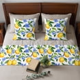 Bed Runner for Queen Size Bed, Yellow Lemon 3 Pcs Bedding Runner Set ...