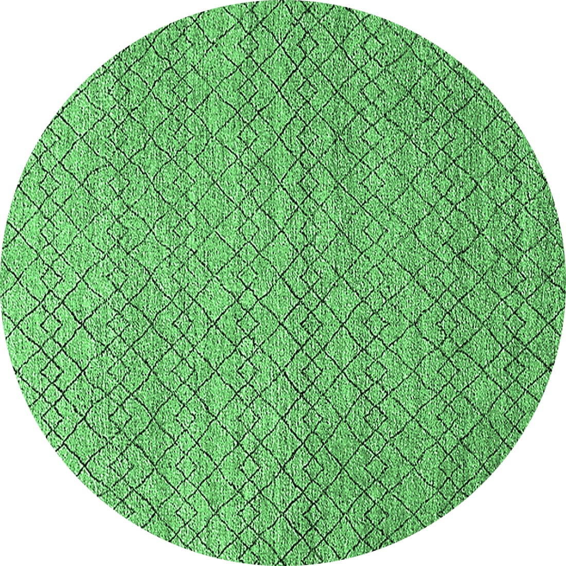 Ahgly Company Indoor Round Solid Emerald Green Modern Area Rugs, 5 ...