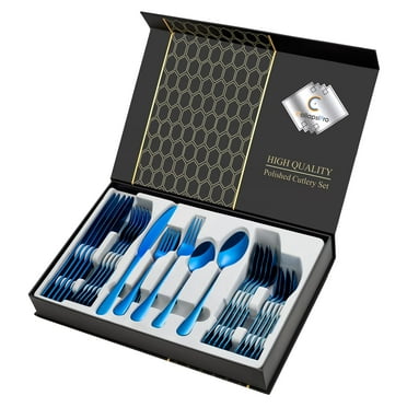 Walmart's 20-Piece Blue Silverware Set, Complete Stainless Steel ...