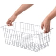 14 Inch White Wire Storage Baskets for Freezer Pantry Organization ...