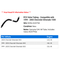 PCV Valve Tubing - Compatible with 1999 - 2003 Chevy Silverado 1500 ...