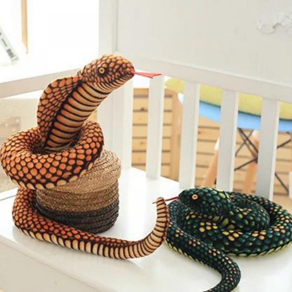 Lovely Stuffed Snake Toys for Kids Simulation Coiled Cobra Home Decor ...