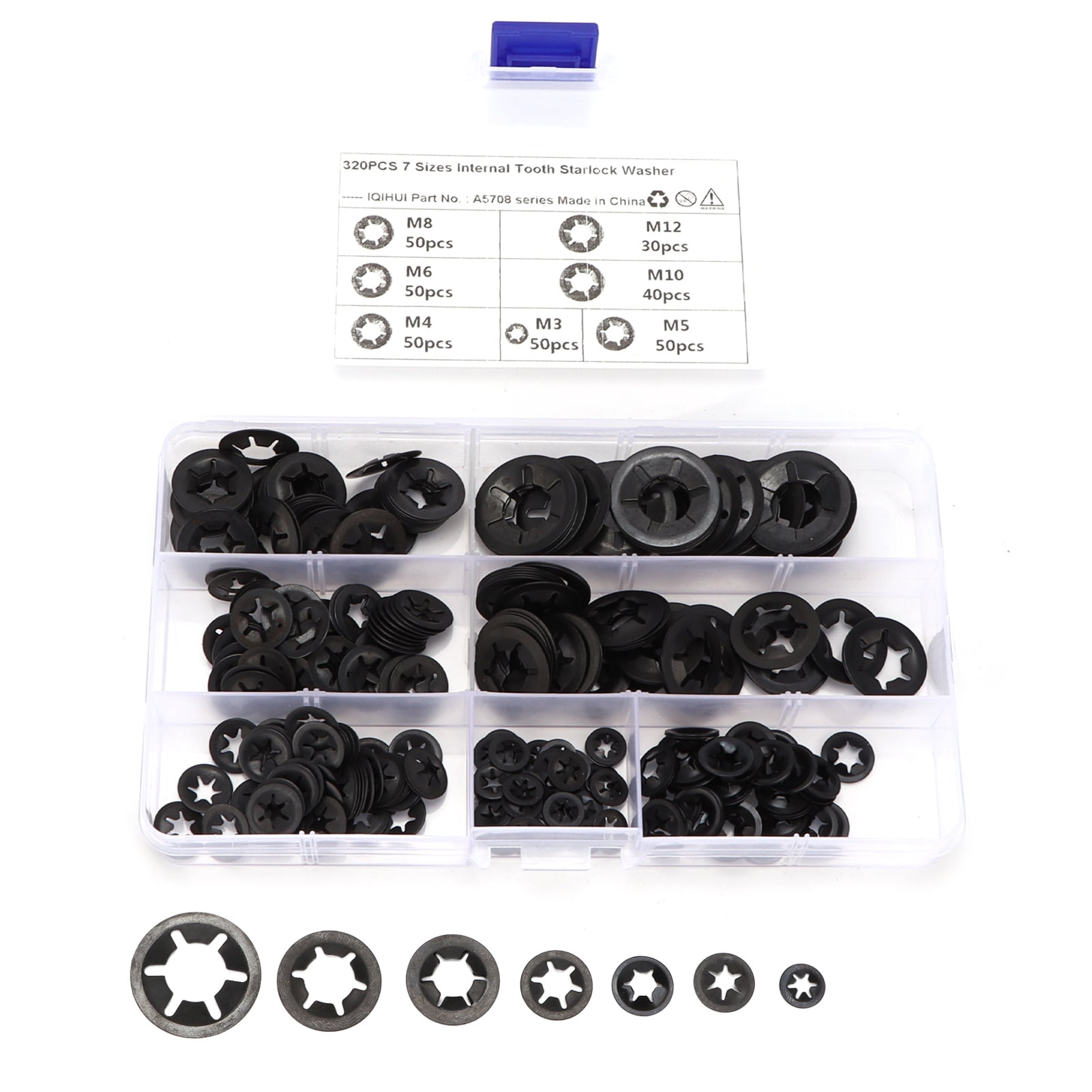 Arandela de seguridad, surtido de 320 arandelas Starlock, cierre de ...