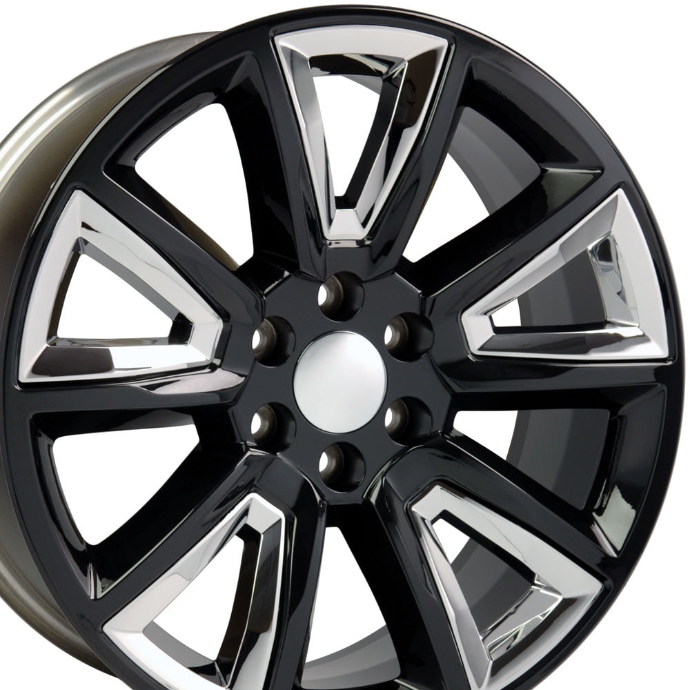 22x9 Wheel Fits GMC Chevy Trucks - Chevy Tahoe Style Rim - Black w ...