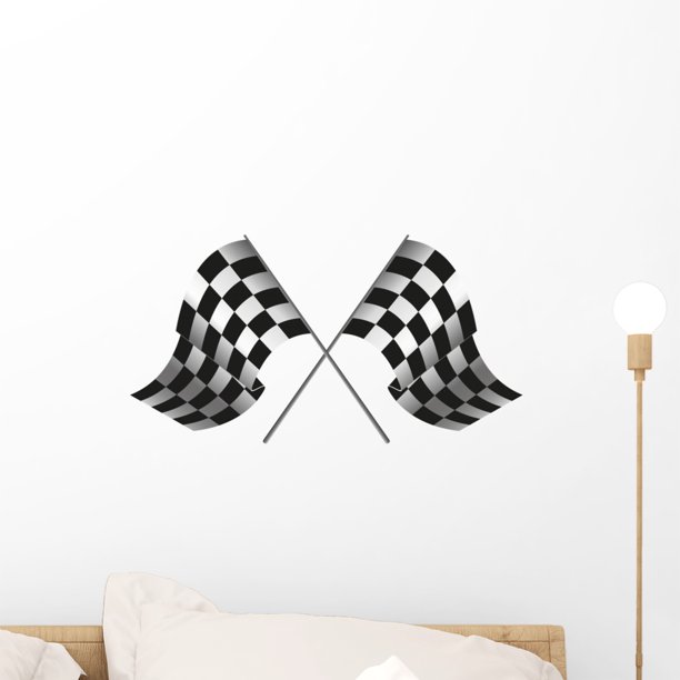 Checkered Flag Racing Wall Mural Decal Sticker, Wallmonkeys Peel ...