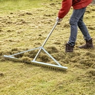 Super 4-Ft Wide Heavy Duty Rake with Extendable 16-ft Long Handle for ...