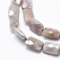 1Strand Electroplate Natural Sunstone Beads Strands Faceted Rectangle ...