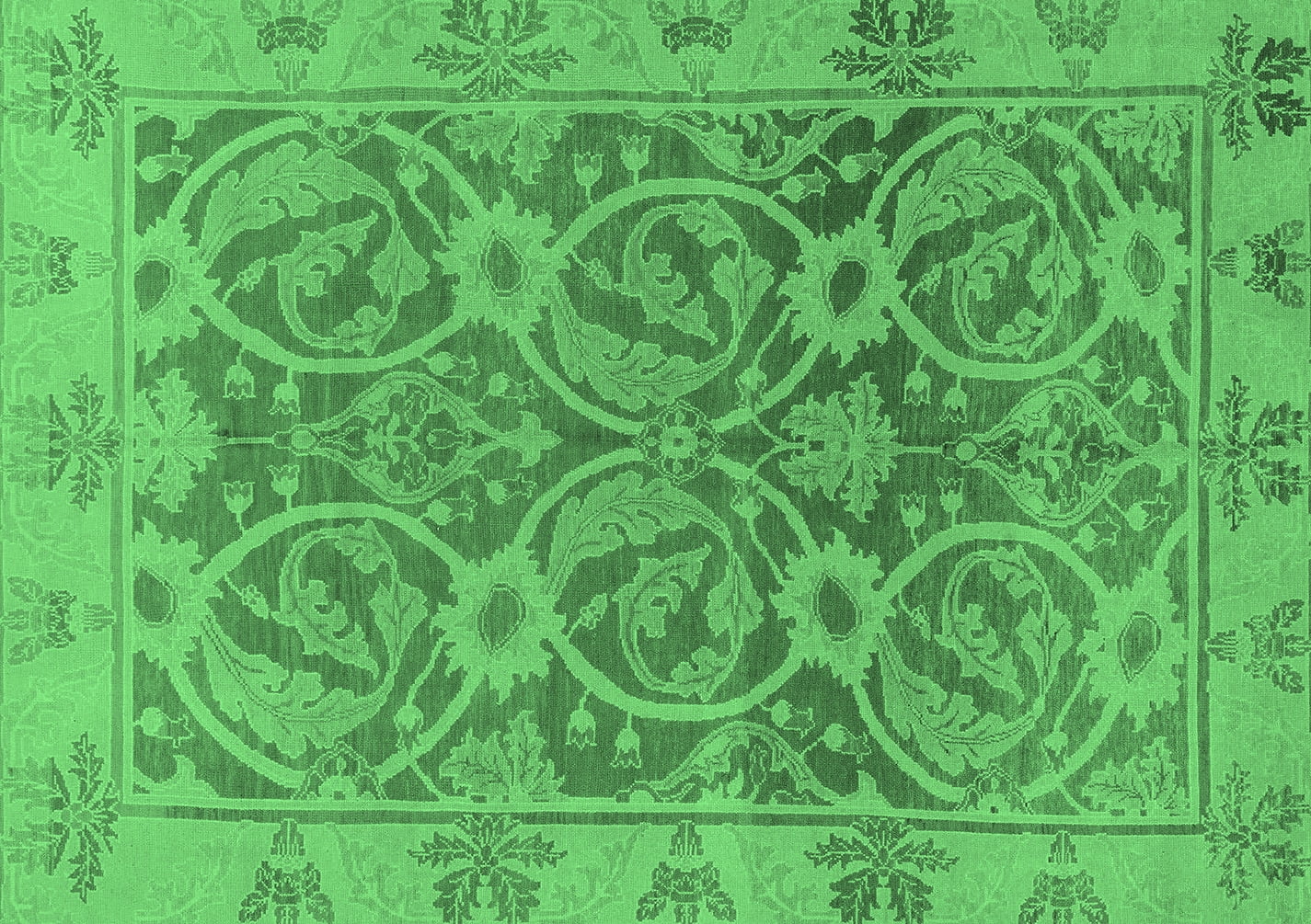 Ahgly Company Indoor Rectangle Abstract Emerald Green Modern Area Rugs ...