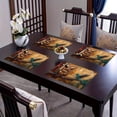 4pcs Owl and Hummingbird Neighbor Placemats, Stylish Printed Table Mats ...