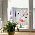Creative 2D Flat Lavender Pink Flower Plant Window Stickers for Bedroom ...