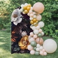 Arch Backdrop 4 Ft, Seasonal Botanical Blooms Spandex Stretch Fitted ...