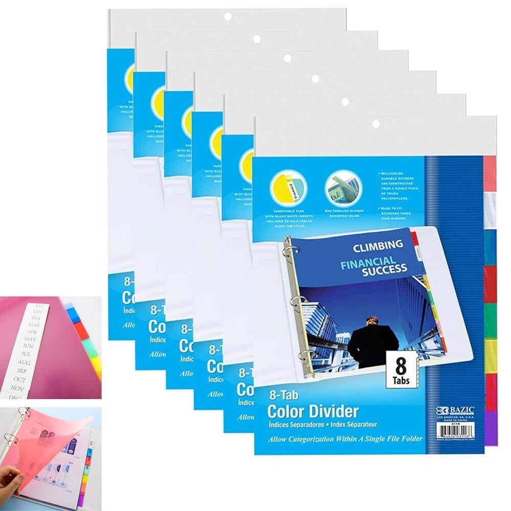 48 separadores de carpeta con pestañas multicolores insertables ...