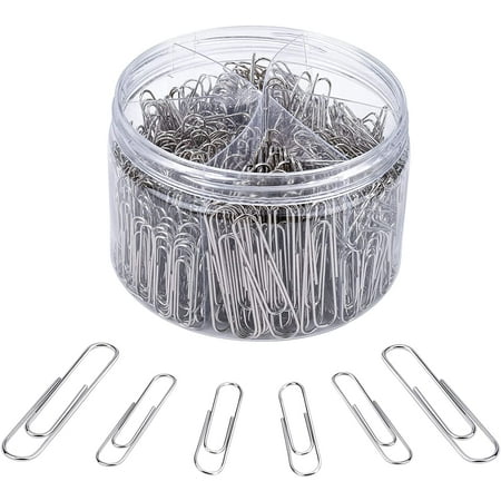 JOYWEI Silver Metal Paperclip Paperclips with Assorted Sizes 28mm, 33mm ...