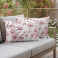 2 Pack Outdoor Waterproof Throw Pillow Covers,Spring Pink Blossom ...