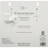 Mainstays Mesh Metal Key Rack with Mail Pocket, 3 Hooks, Silver ...