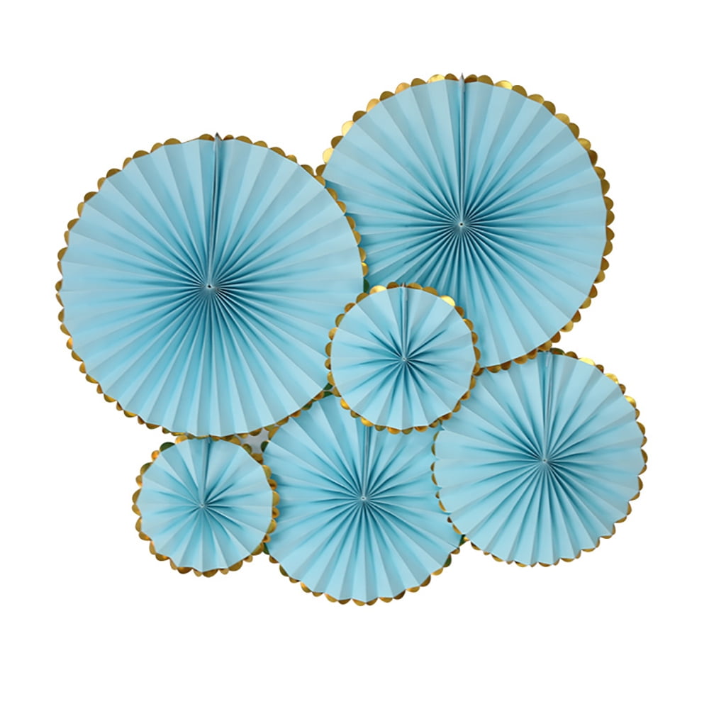 6 PCS Hanging Paper Fan Decorations, Paper Fan Flower for Wedding ...