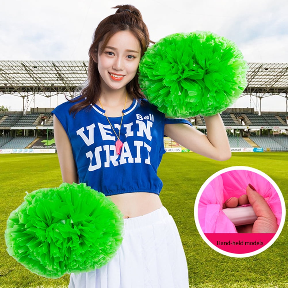 Cheerleading Pom Poms with Handles Matte Solid Color Encrypted Fluffy ...